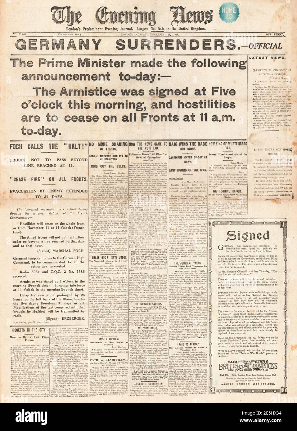 German surrender newspaper hi-res stock photography and images - Alamy