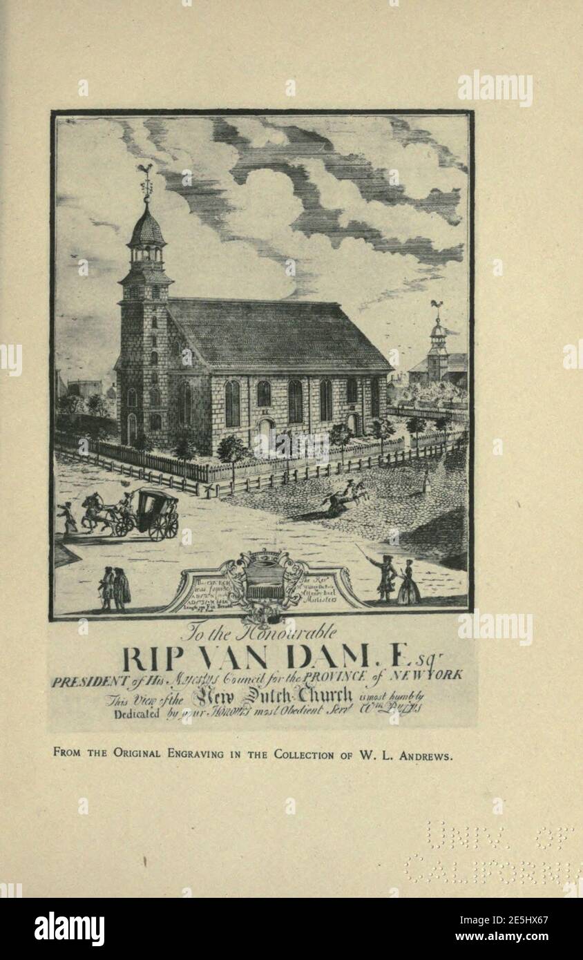 Middle Dutch Church, New York City, by William Burgis Stock Photo - Alamy