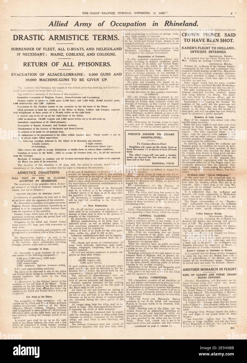 World war one end newspaper hi-res stock photography and images - Alamy