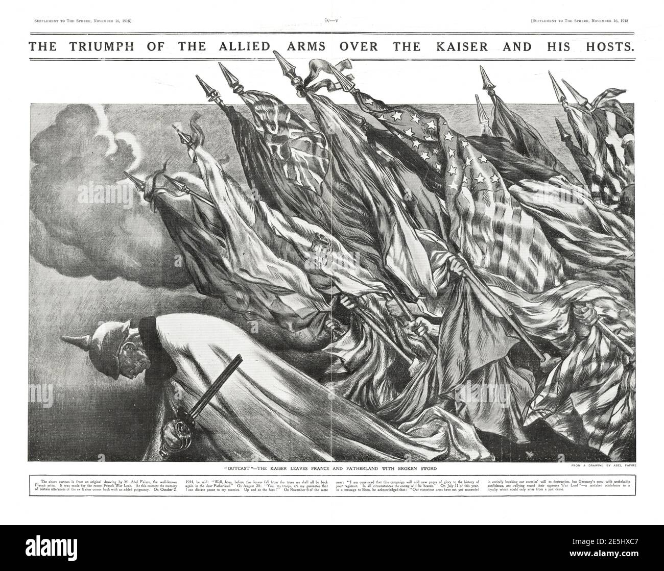 1918 The Sphere front page Armistice and Surrender of Germany Stock ...