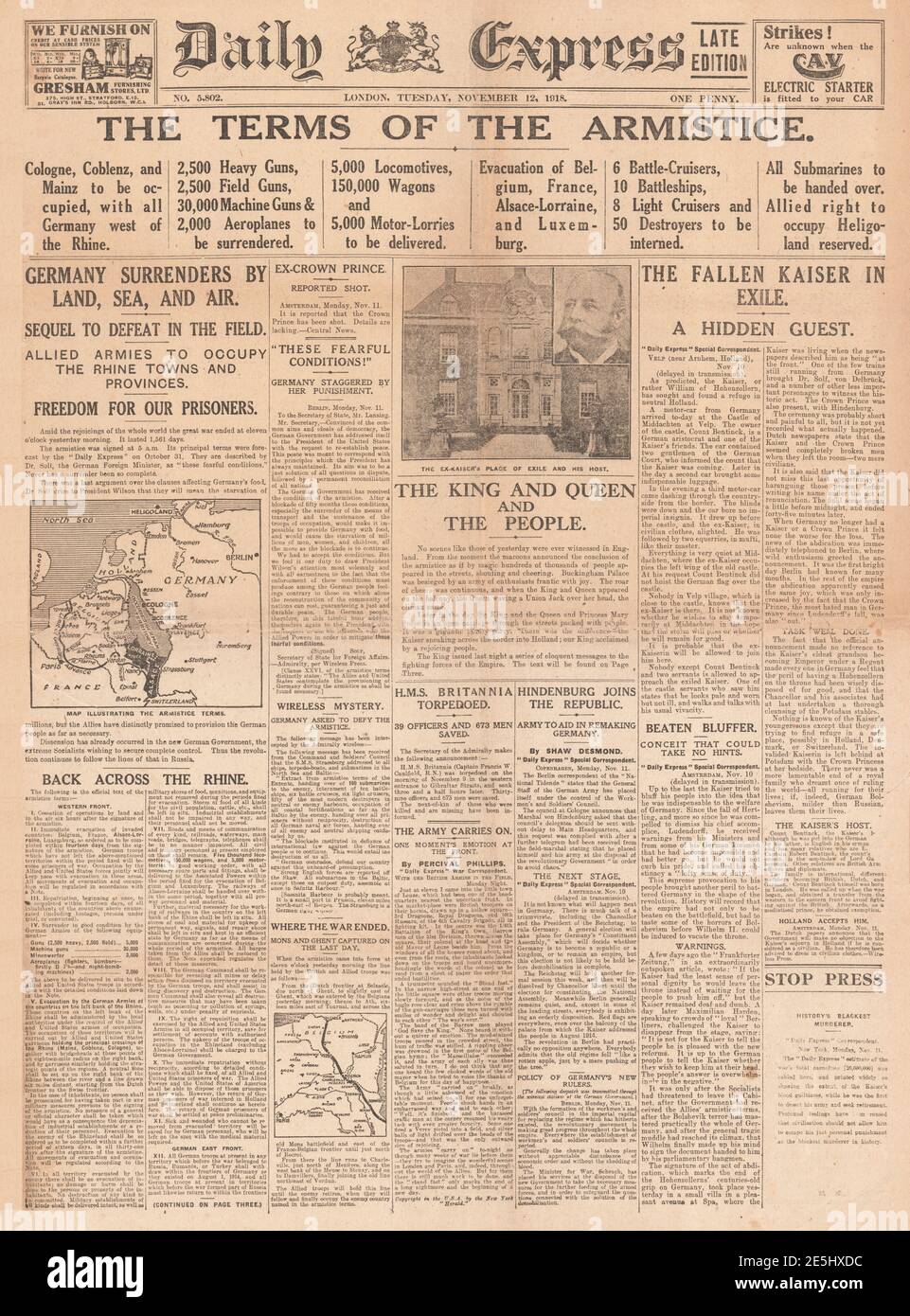 End first world war newspaper hi-res stock photography and images - Alamy