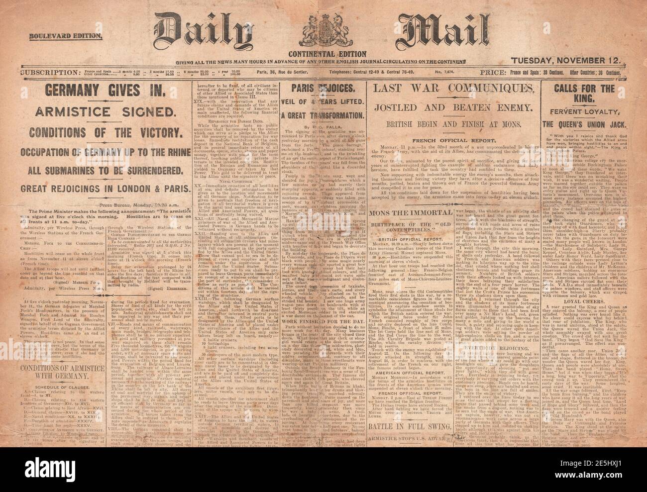 End first world war newspaper hi-res stock photography and images - Alamy
