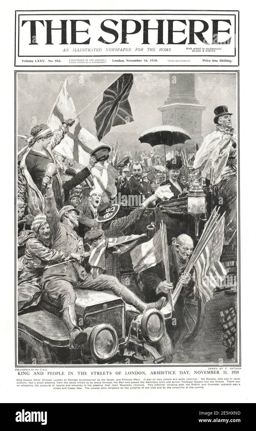 1918 The Sphere front page Armistice and Surrender of Germany Stock ...