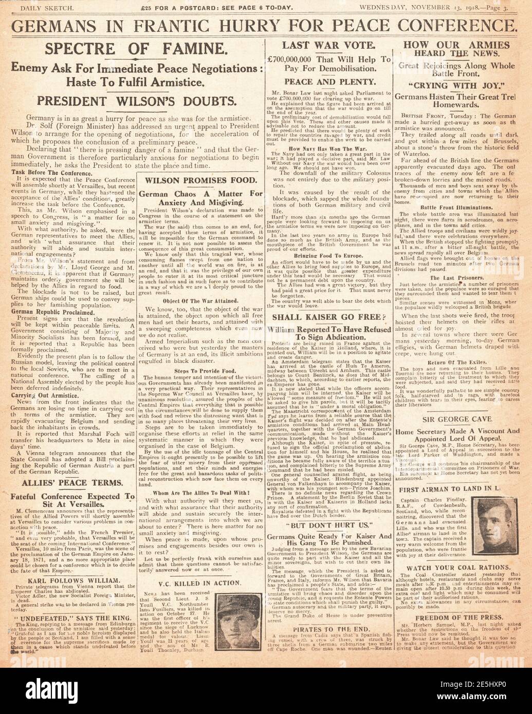 End first world war newspaper hi-res stock photography and images - Alamy