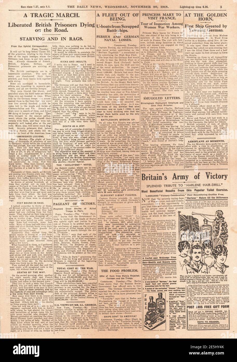 Newspaper headline end world war 1 hi-res stock photography and images ...