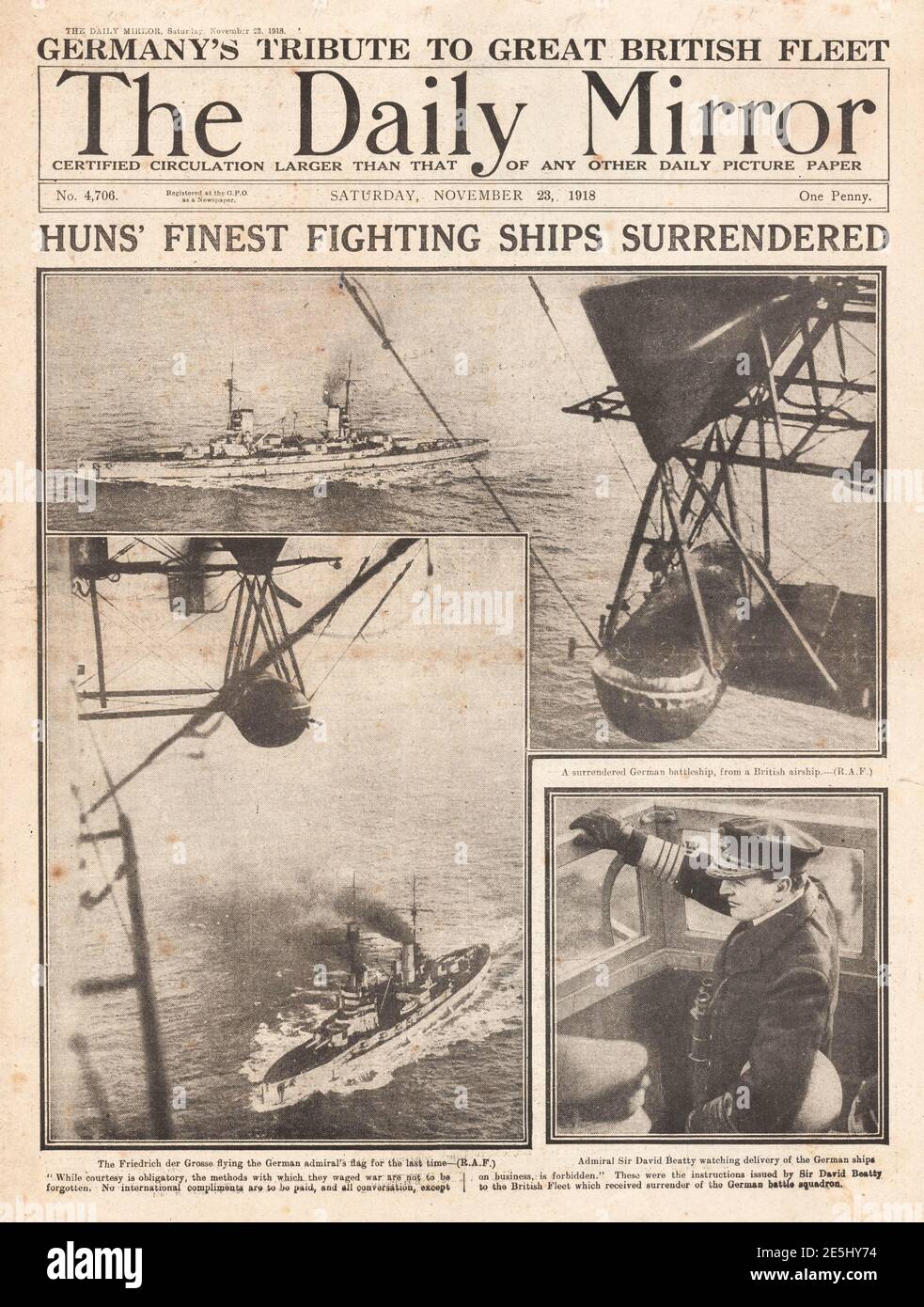 German Fleet Surrender 1918 High Resolution Stock Photography and ...