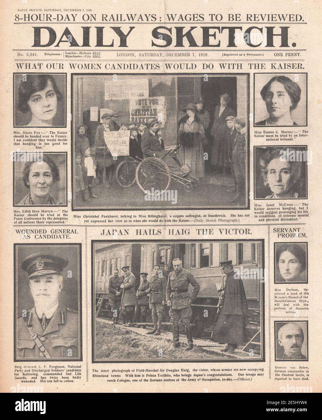 1918 Daily Sketch Women Candidates in General Election Stock Photo - Alamy