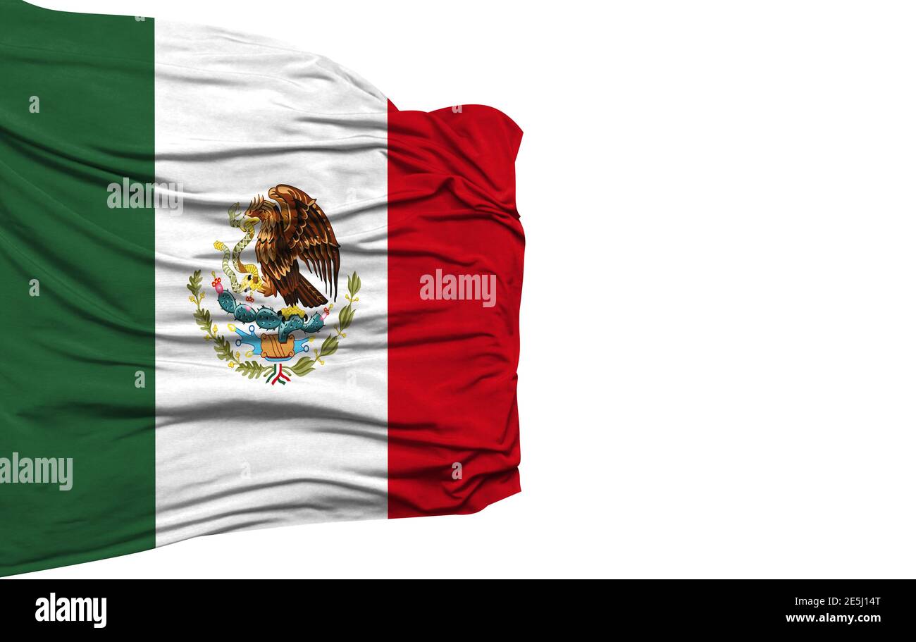 Mexico flag isolated on white background Stock Photo - Alamy