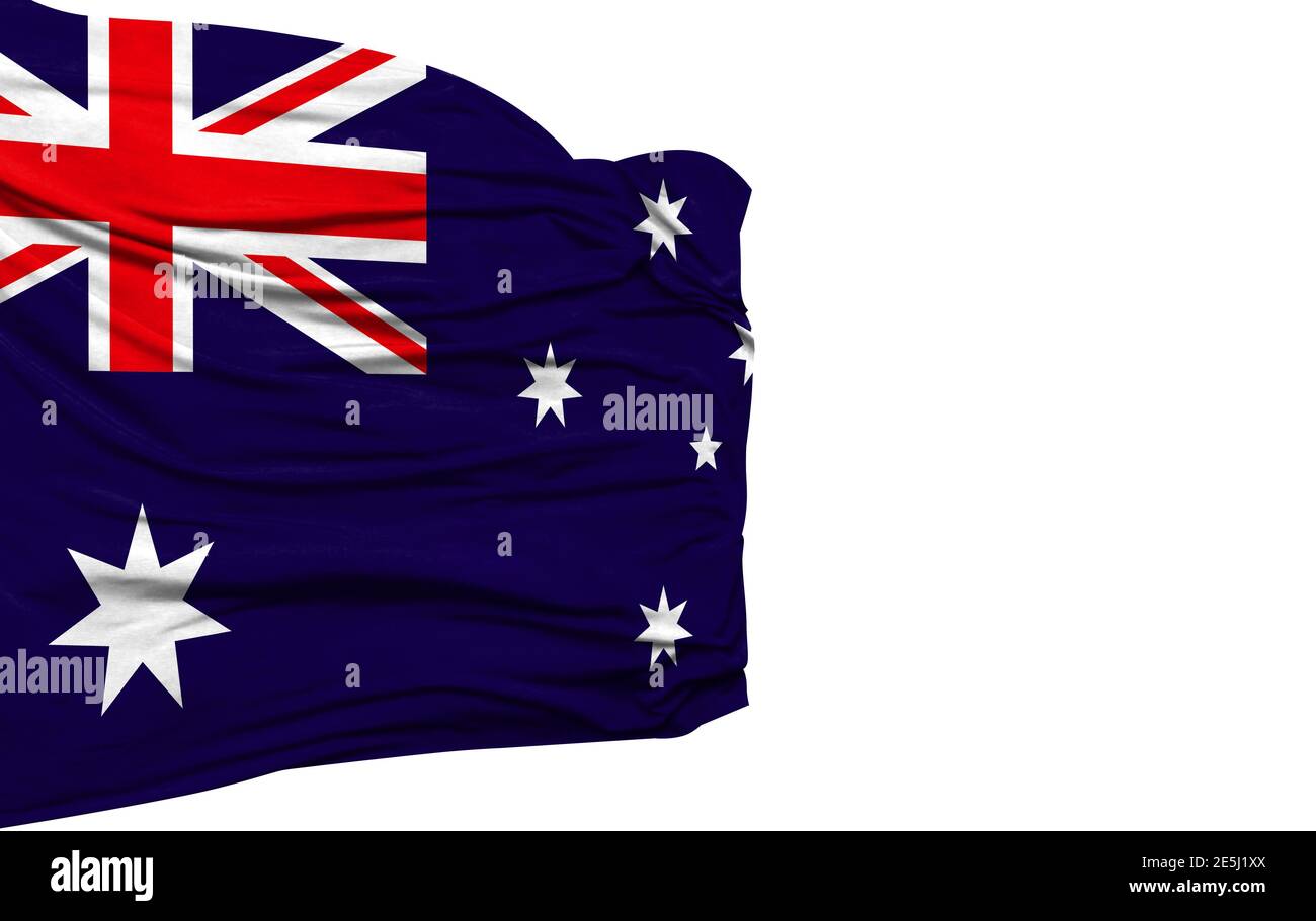 Australia flag isolated on white background Stock Photo - Alamy