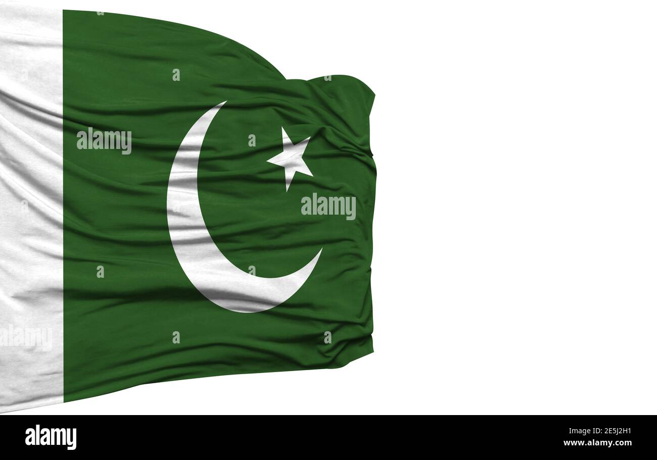Pakistan flag isolated on white background Stock Photo - Alamy