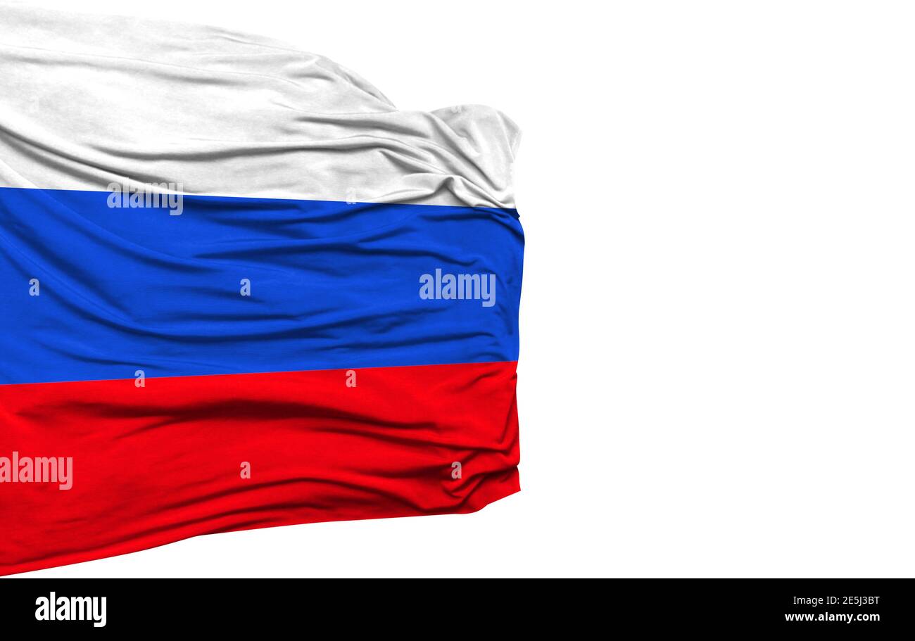 Russia flag isolated on white background Stock Photo - Alamy