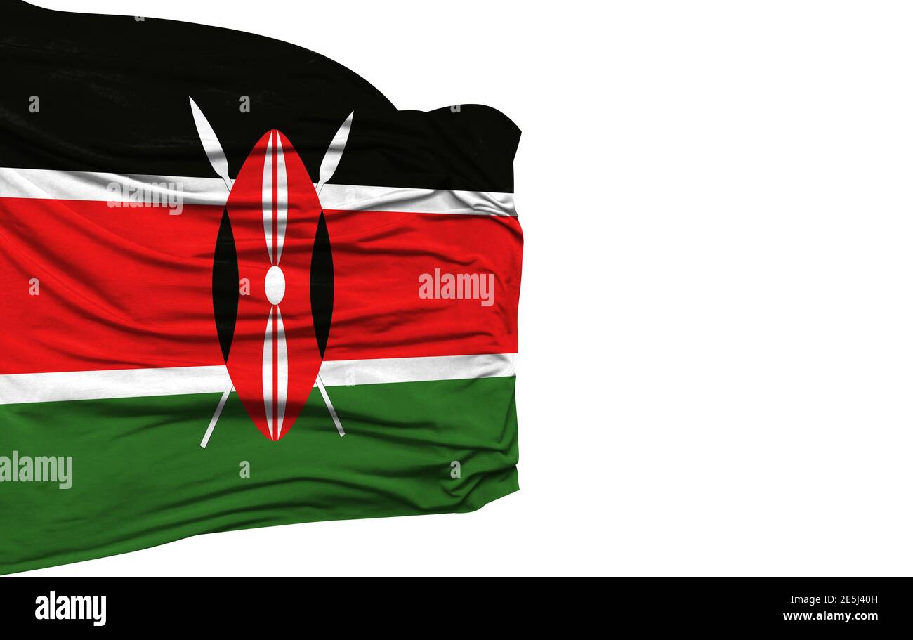 Kenya flag isolated on white background Stock Photo - Alamy