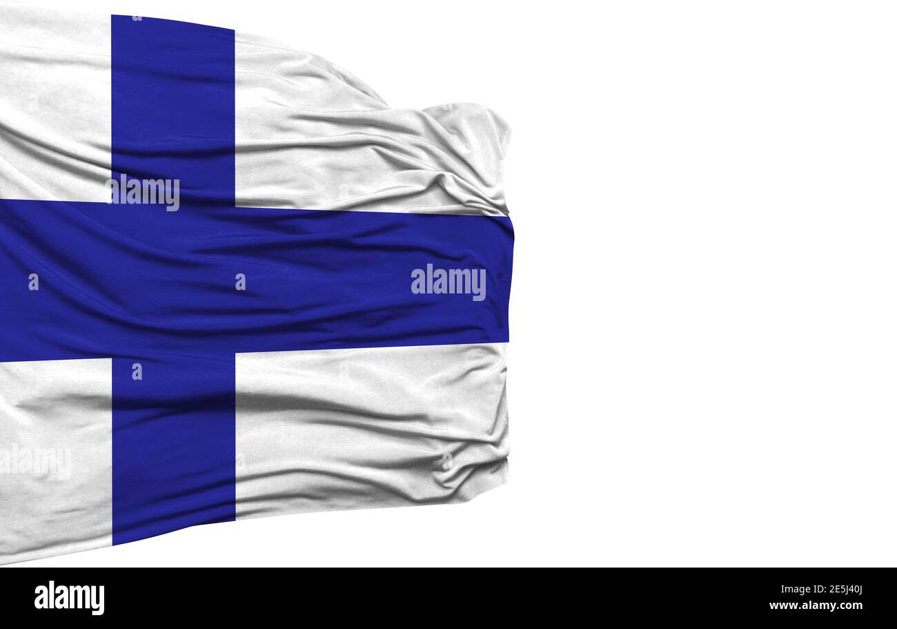 Finland flag isolated on white background Stock Photo - Alamy