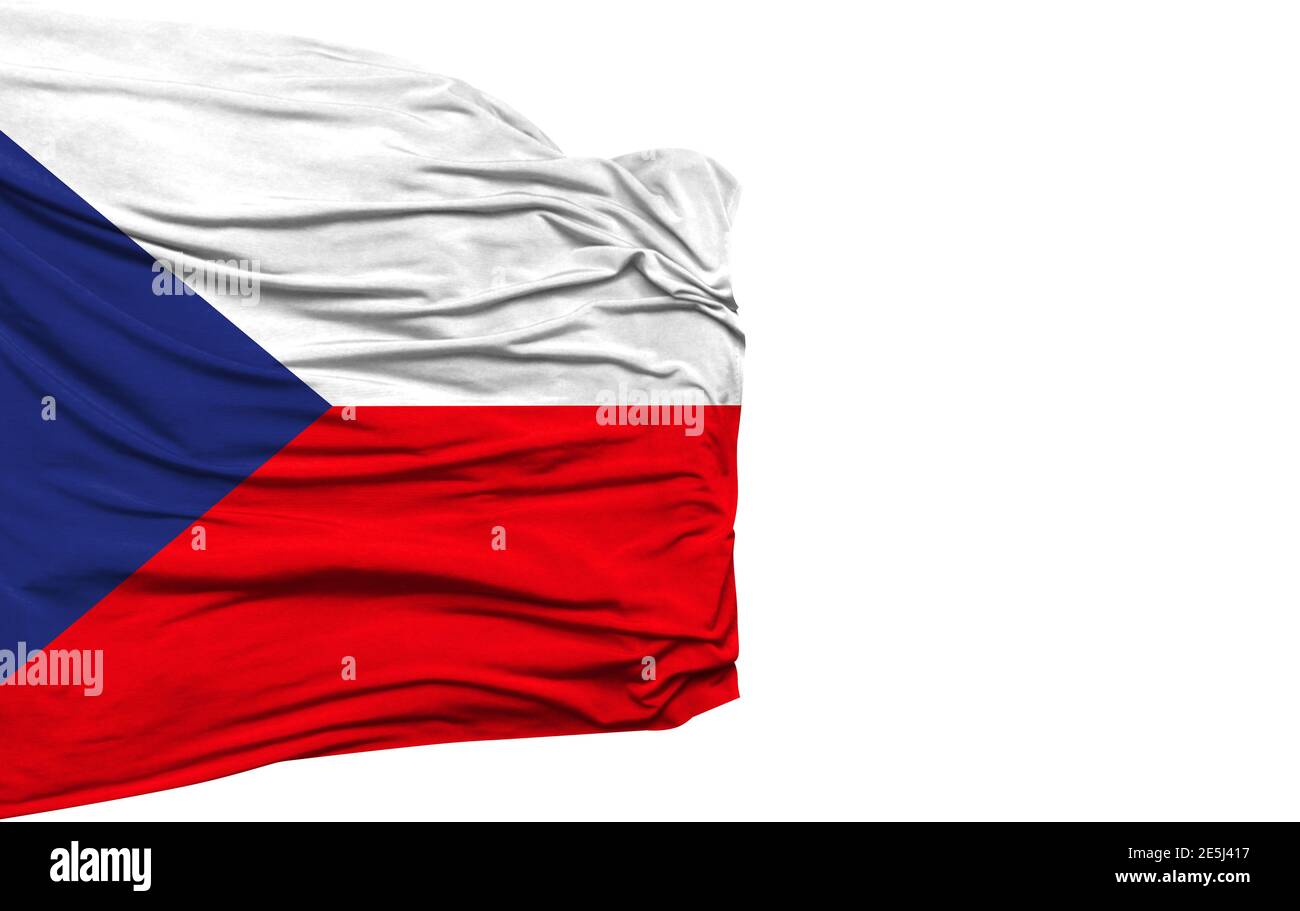 Czech Republic flag isolated on white background Stock Photo - Alamy