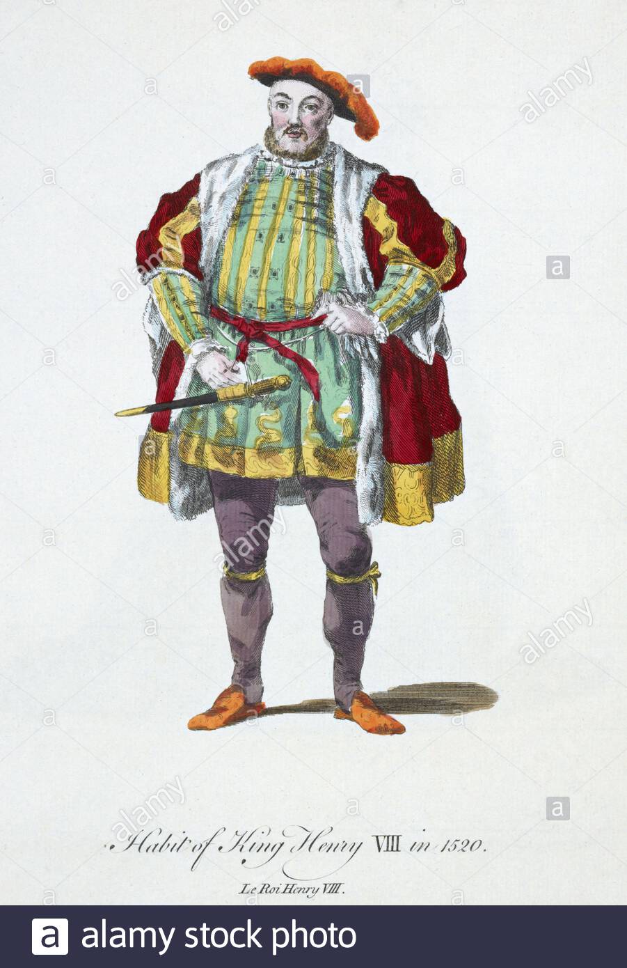 Habit of King Henry VIII in 1520, 1491 – 1547, was King of England from ...