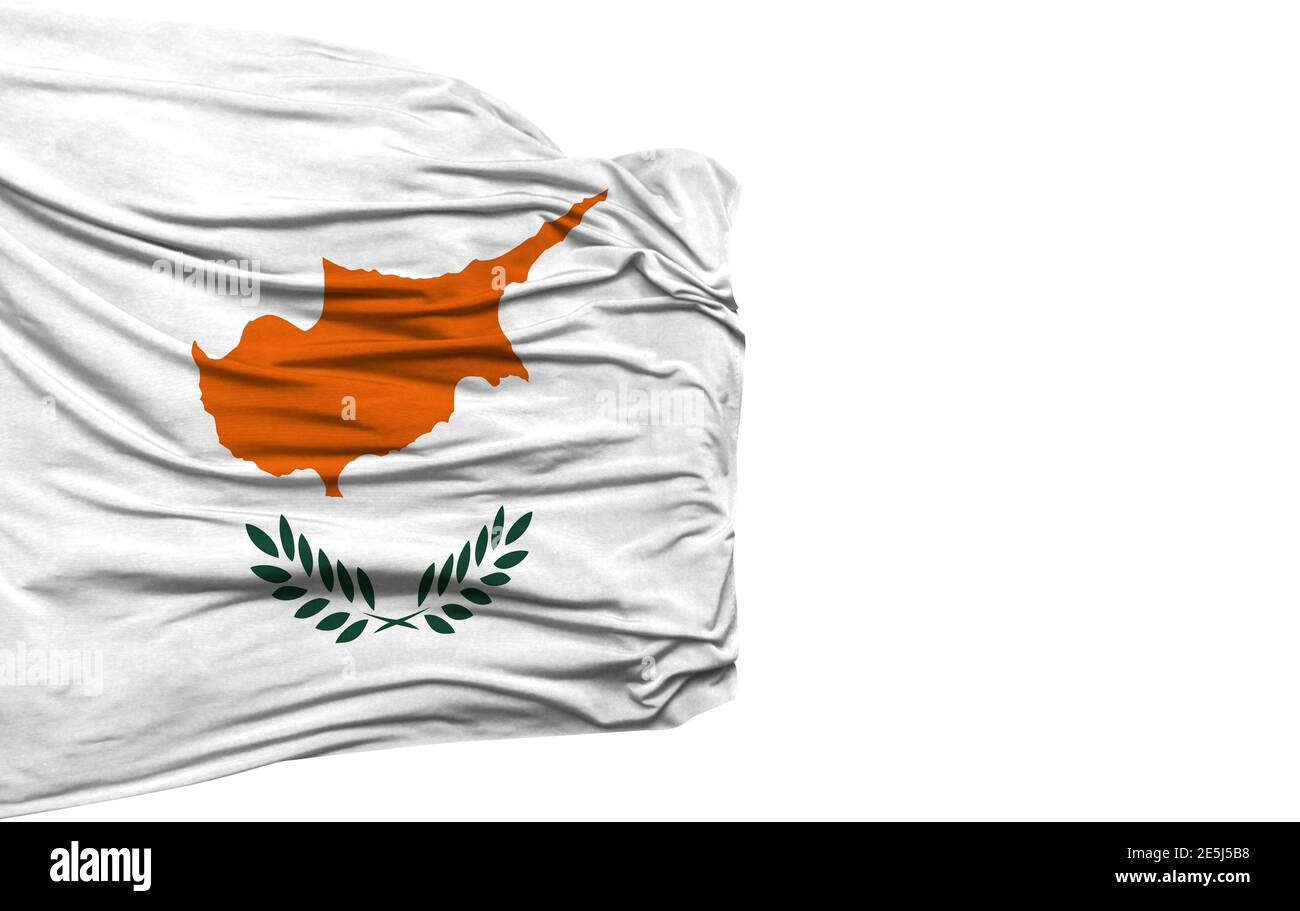 Cyprus flag isolated on white background Stock Photo - Alamy