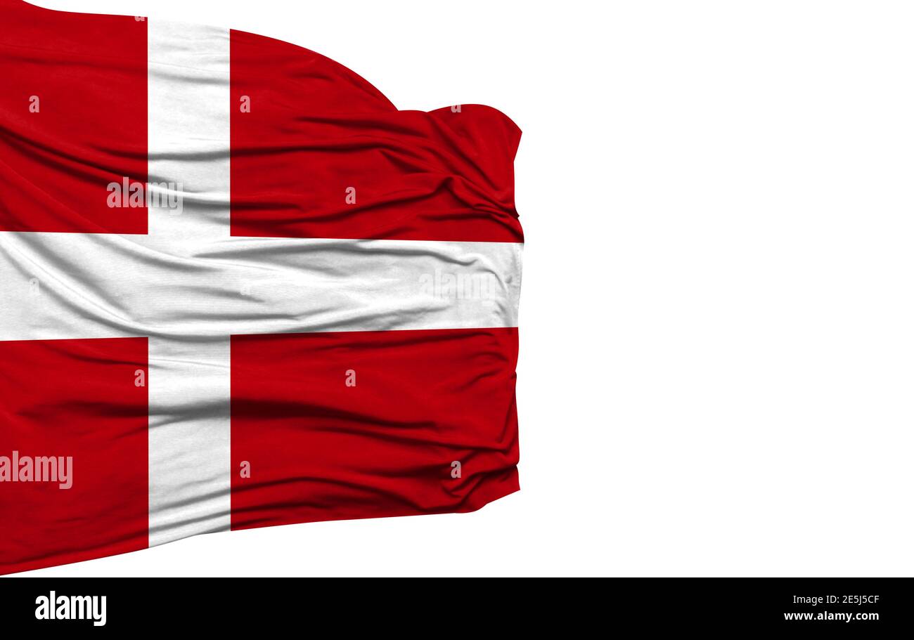 Denmark flag isolated on white background Stock Photo - Alamy