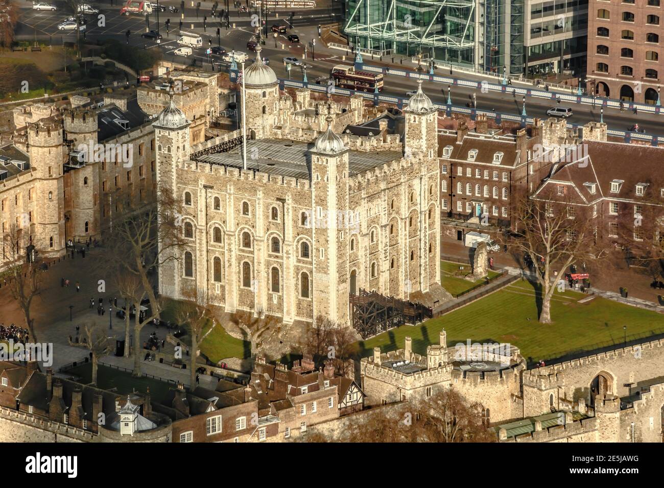 Tower of London aerial view, Tower Hill, London Stock Photo - Alamy