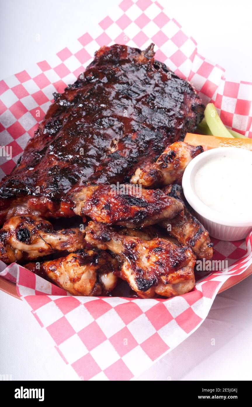 chicken and rib dinner Stock Photo - Alamy