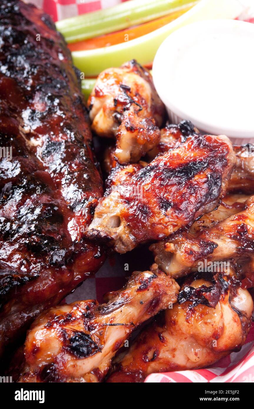chicken and rib dinner Stock Photo - Alamy