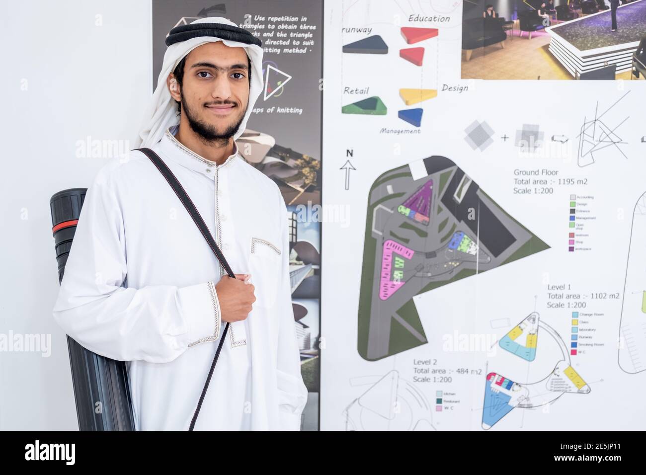 Male arab architect standing beside his project Stock Photo - Alamy