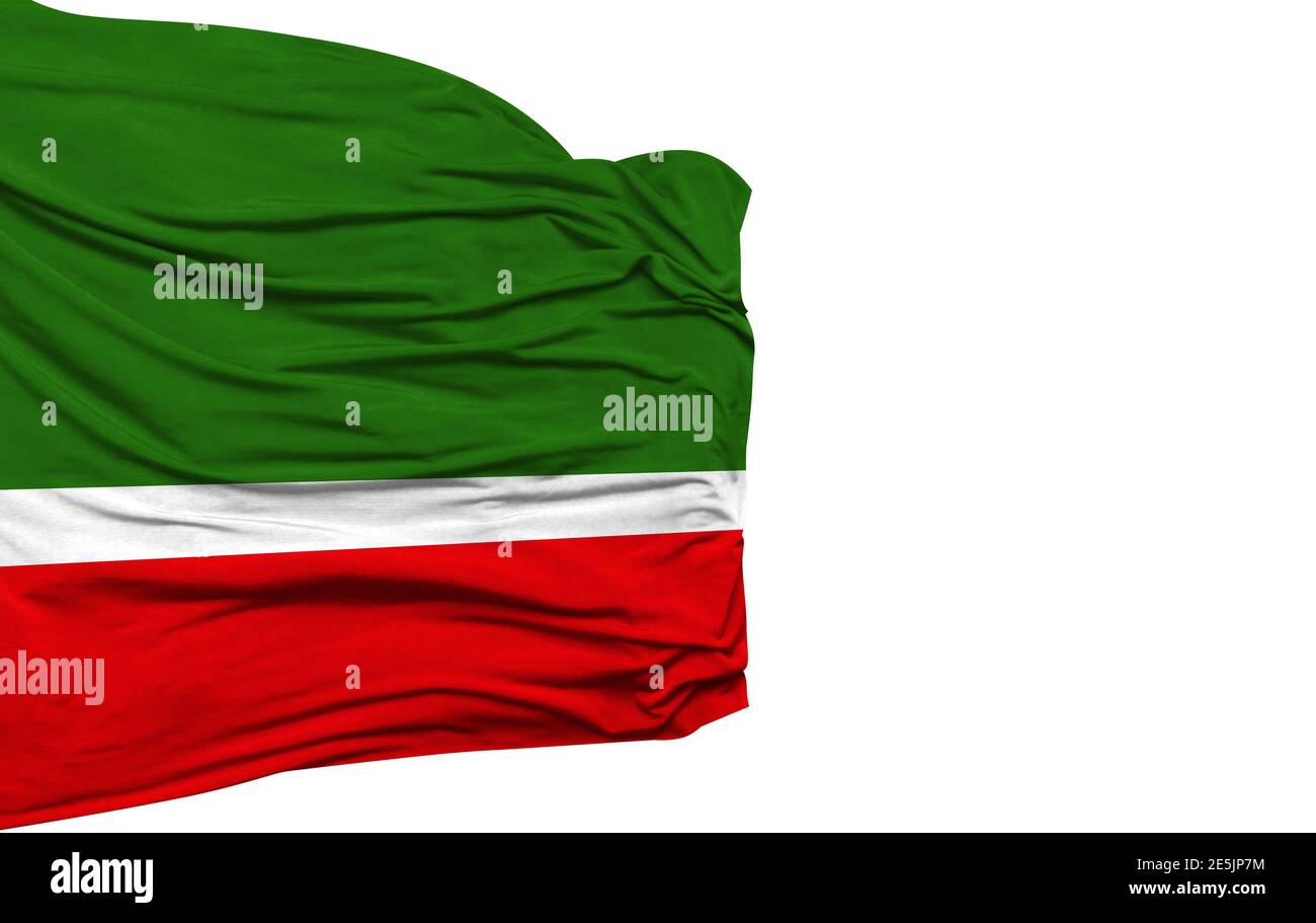 Chechen Republic flag isolated on white background Stock Photo - Alamy