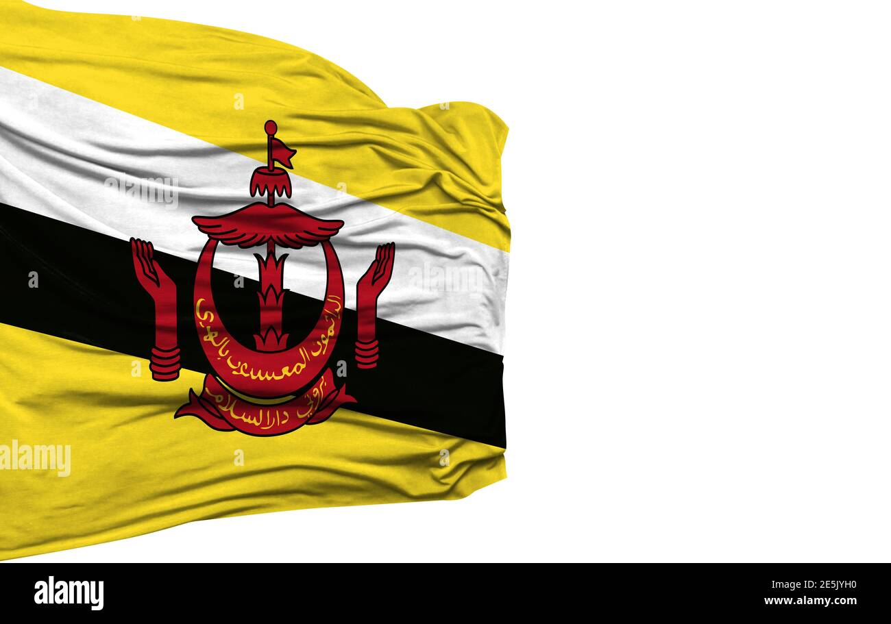Brunei flag on flag pole hi-res stock photography and images - Alamy