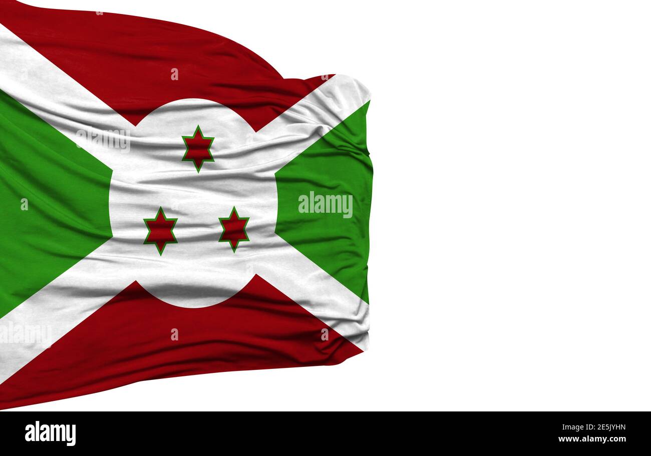 Burundi flag isolated on white background Stock Photo - Alamy
