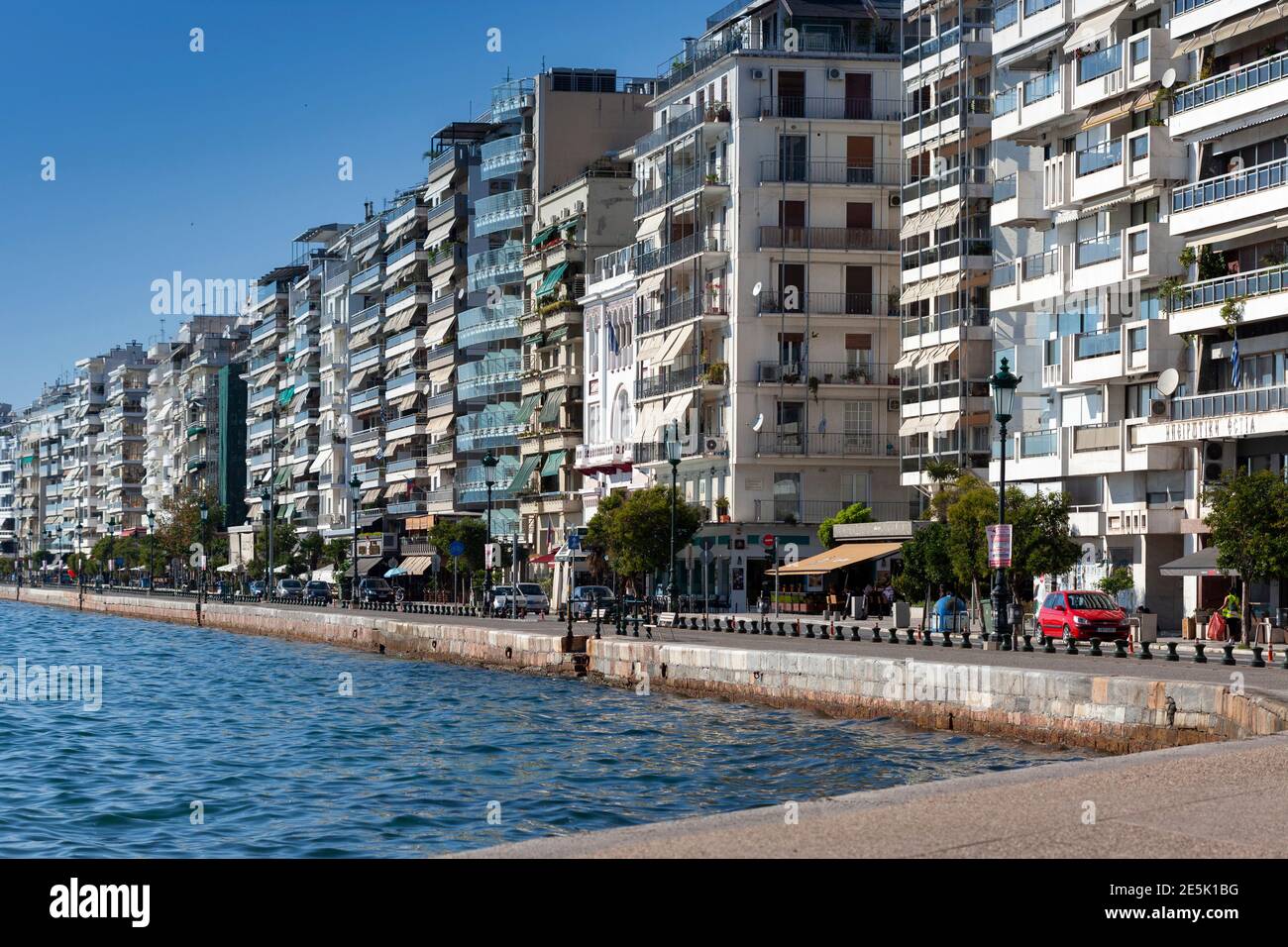 Thessaloniki seafront, White Tower's beach promenade, famous place and ...