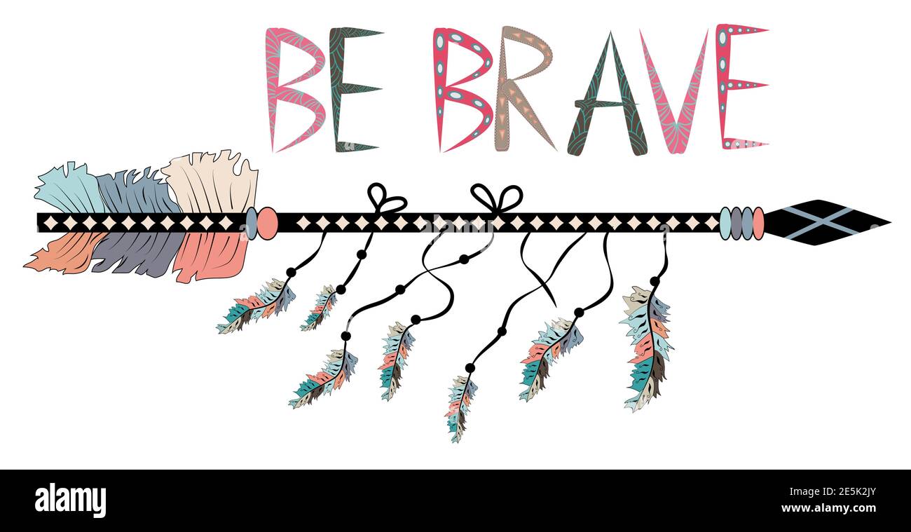 Be brave. Inspirational quote. Modern calligraphy phrase with hand ...