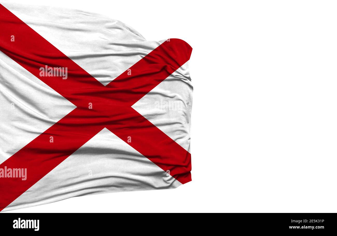 State of Alabama flag isolated on white background Stock Photo - Alamy