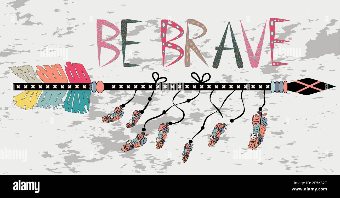 Be brave. Inspirational quote. Modern calligraphy phrase with hand ...