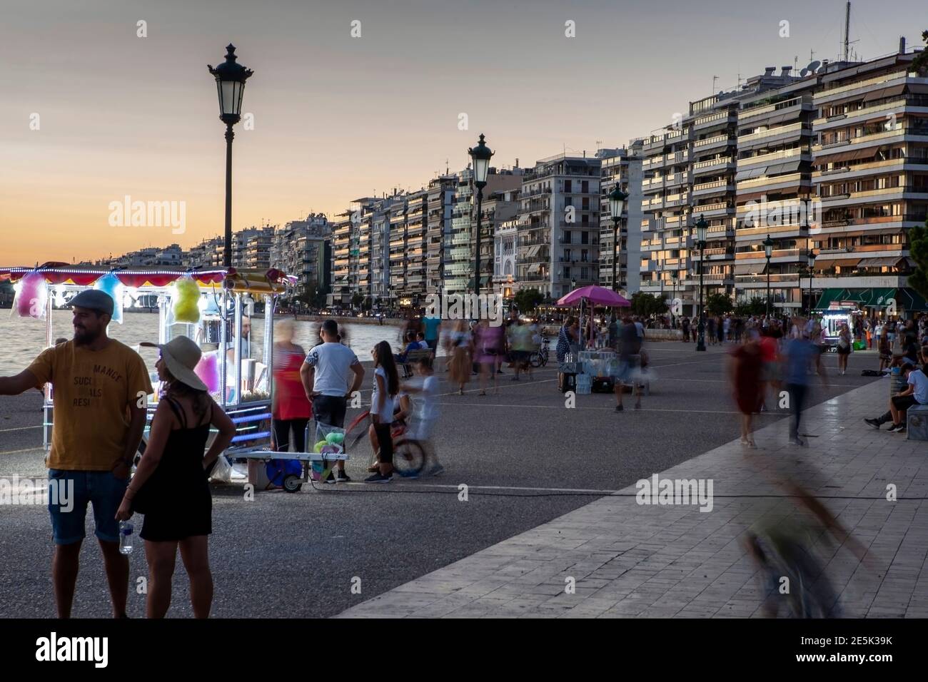 Thessaloniki seafront, White Tower's beach promenade, famous place and ...