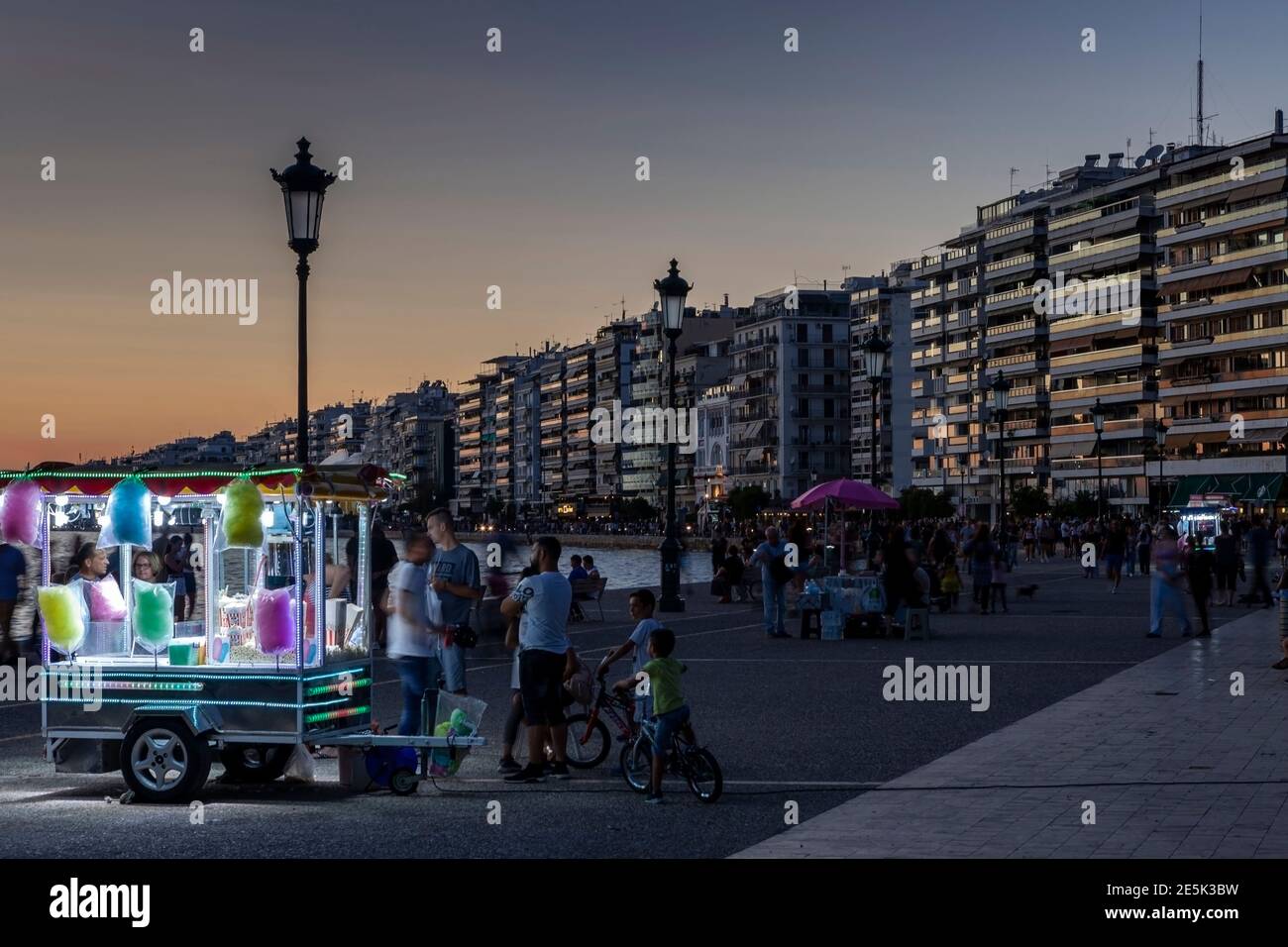 Thessaloniki seafront, White Tower's beach promenade, famous place and ...