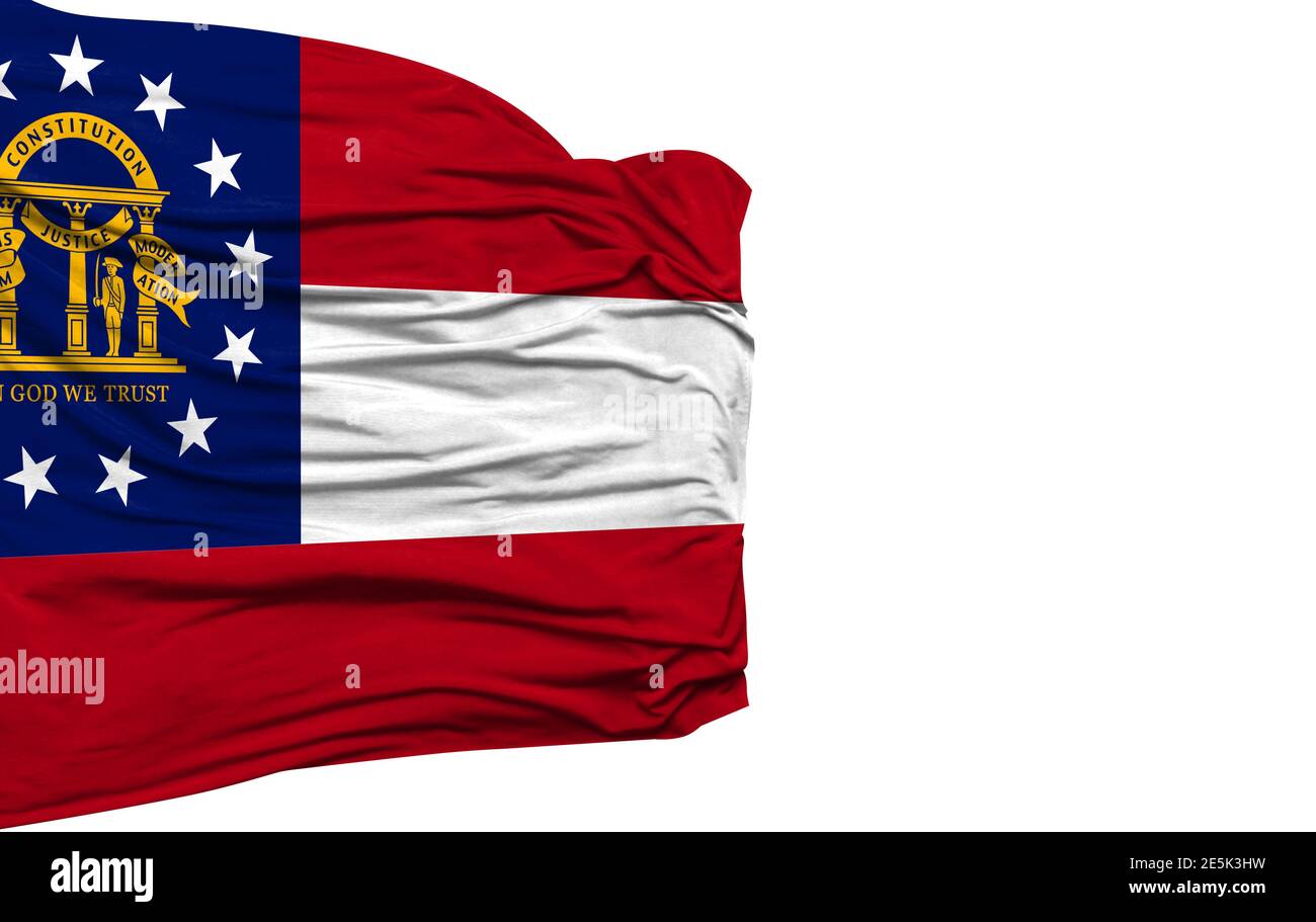 State of Georgia flag isolated on white background Stock Photo - Alamy