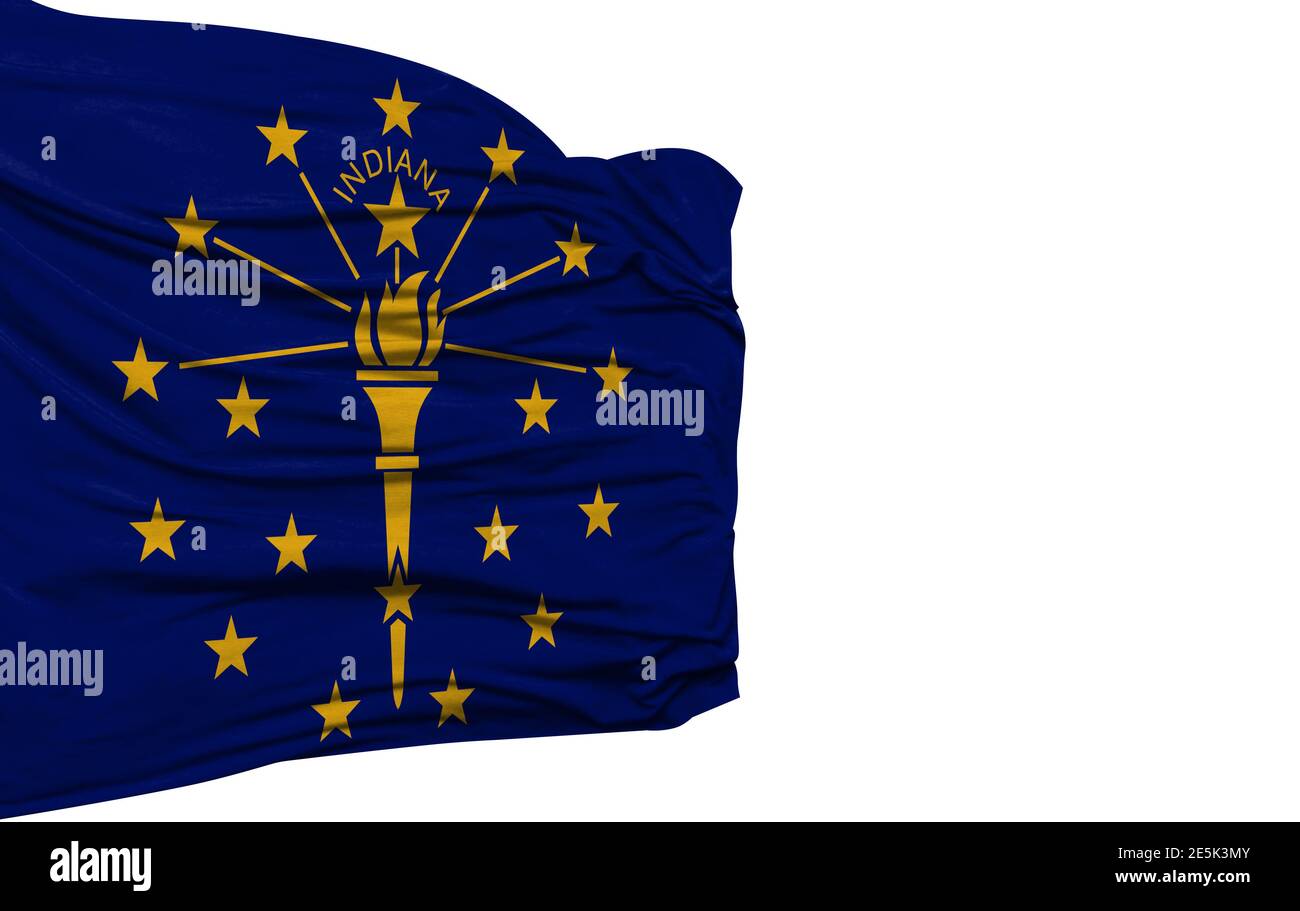 State of Indiana flag isolated on white background Stock Photo - Alamy