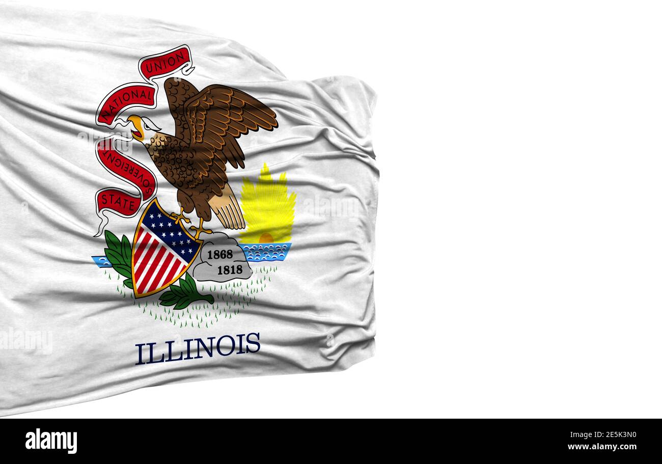 State of Illinois flag isolated on white background Stock Photo - Alamy