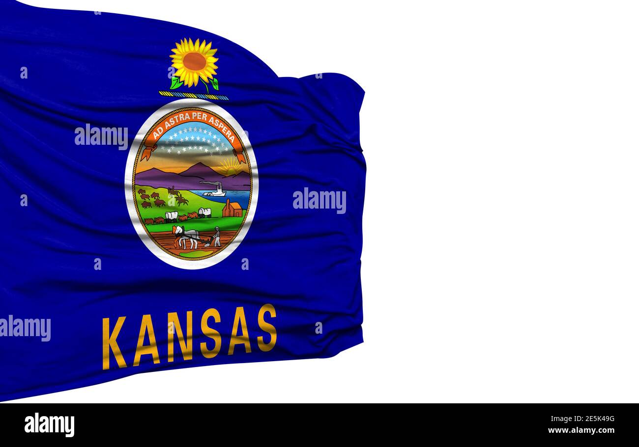State of Kansas flag isolated on white background Stock Photo - Alamy