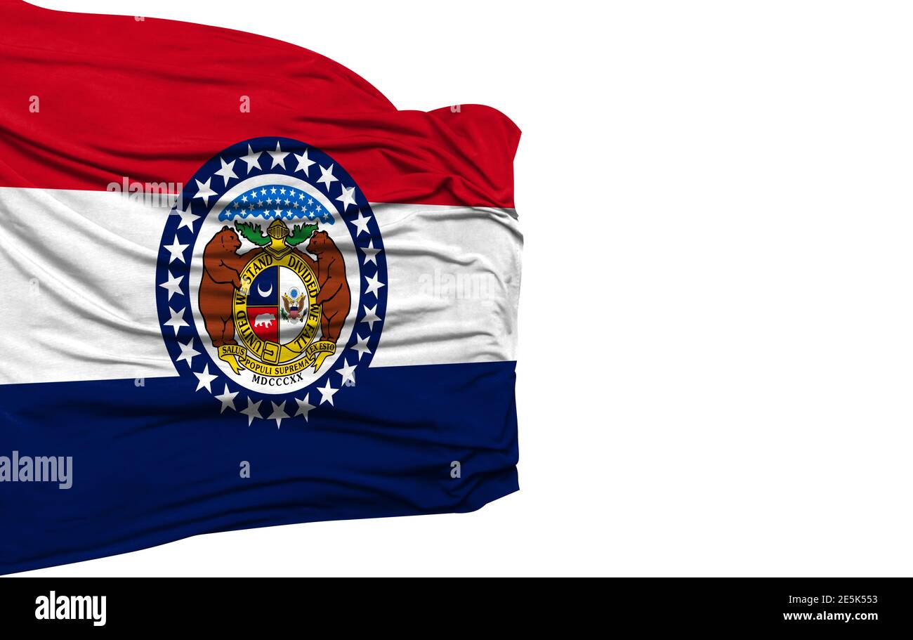 State of Missouri flag isolated on white background Stock Photo - Alamy