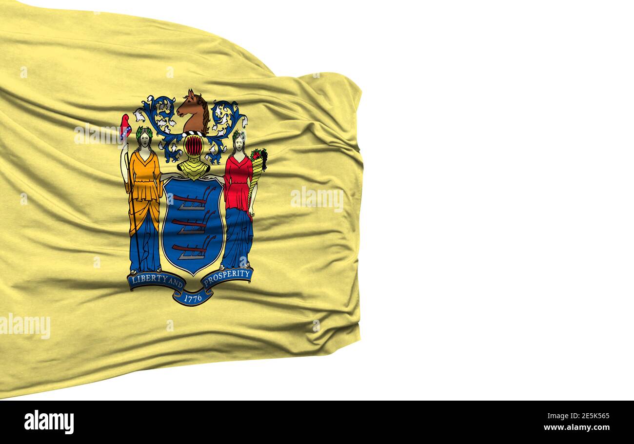 State of New Jersey flag isolated on white background Stock Photo - Alamy