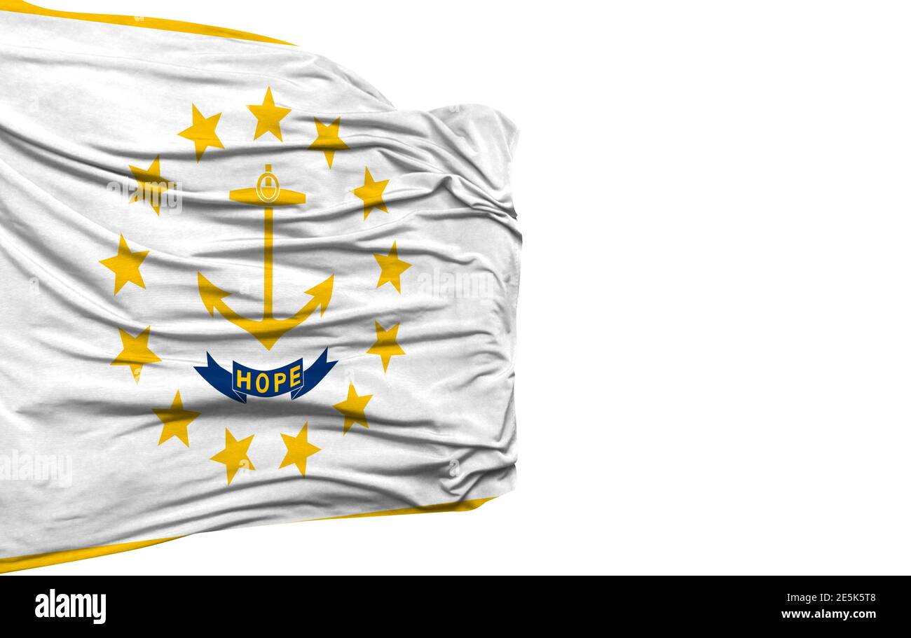 State of Rhode Island and Providence Plantations flag isolated on white ...