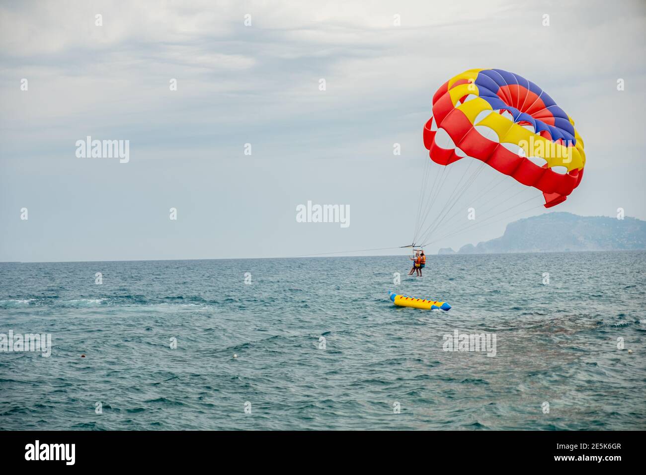 Colorful hot air balloon over the sea Stock Photo - Alamy