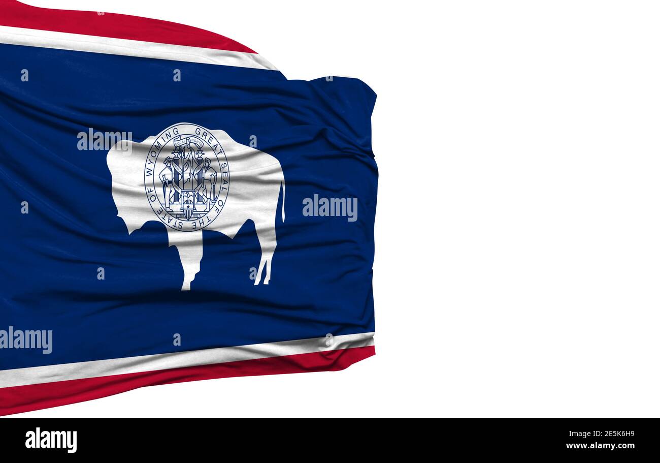 State of Wyoming flag isolated on white background Stock Photo - Alamy