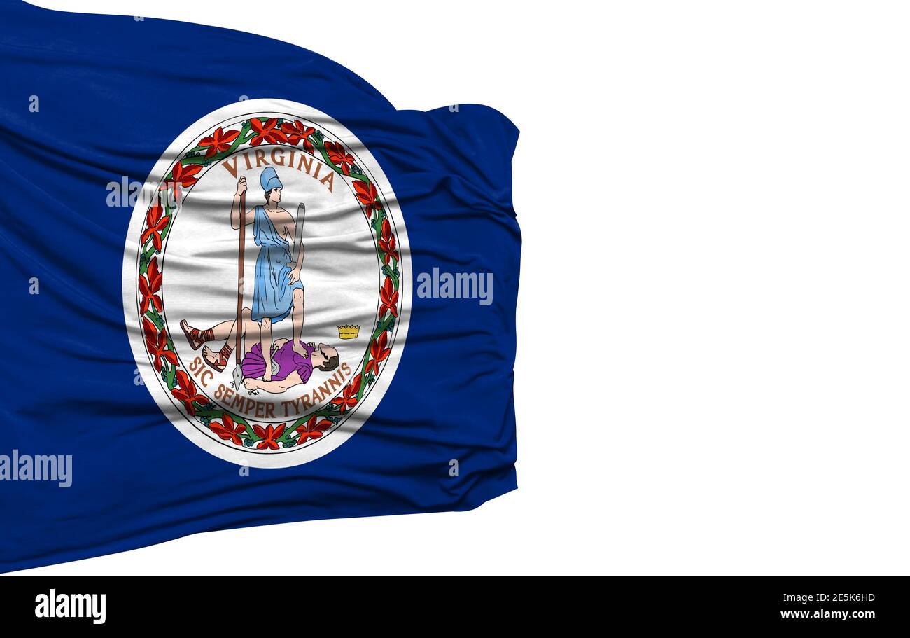 State of Virginia flag isolated on white background Stock Photo - Alamy