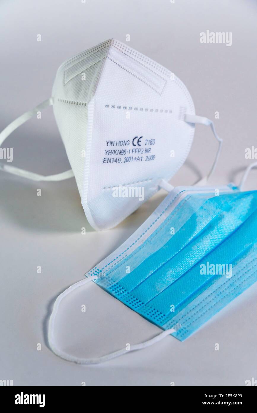 FFP2 protective masks and surgical mouthguards, face masks, with CE ...