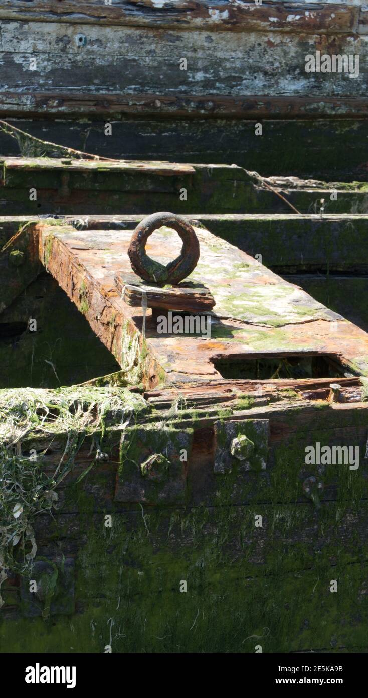 Old metal boat ring Stock Photo - Alamy