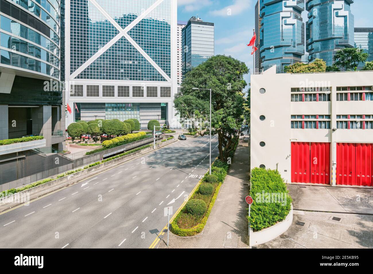 View of Central District street at day time. Hong Kong Stock Photo - Alamy