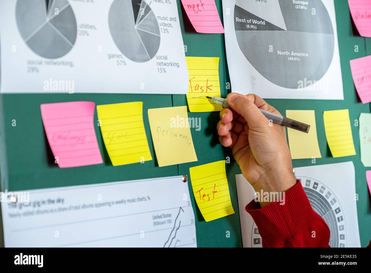 Businessman's hand writing tasks on notes Stock Photo - Alamy