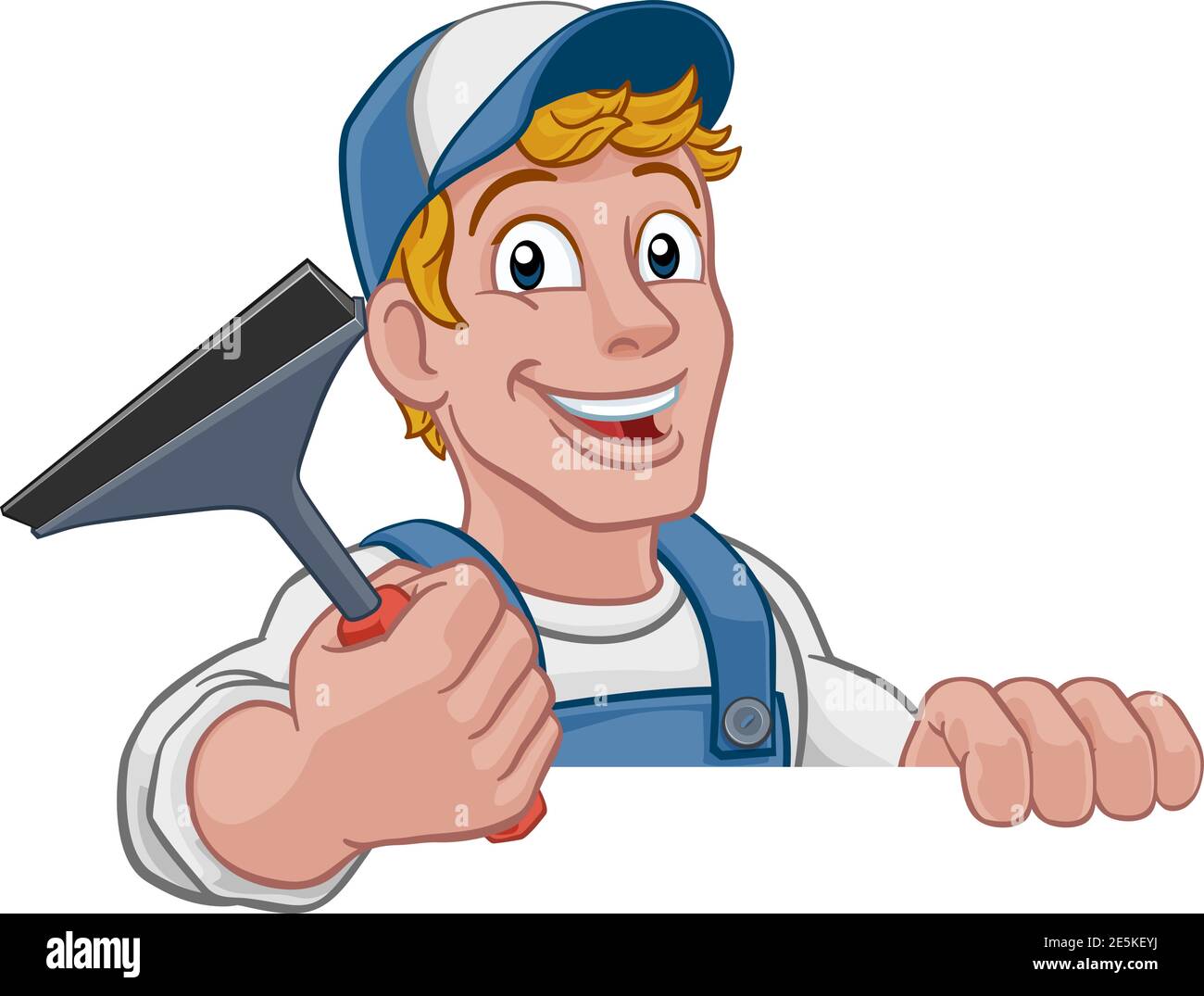 Cartoon Window Cleaning Squeegee Car Wash Cleaner Stock Vector Image ...