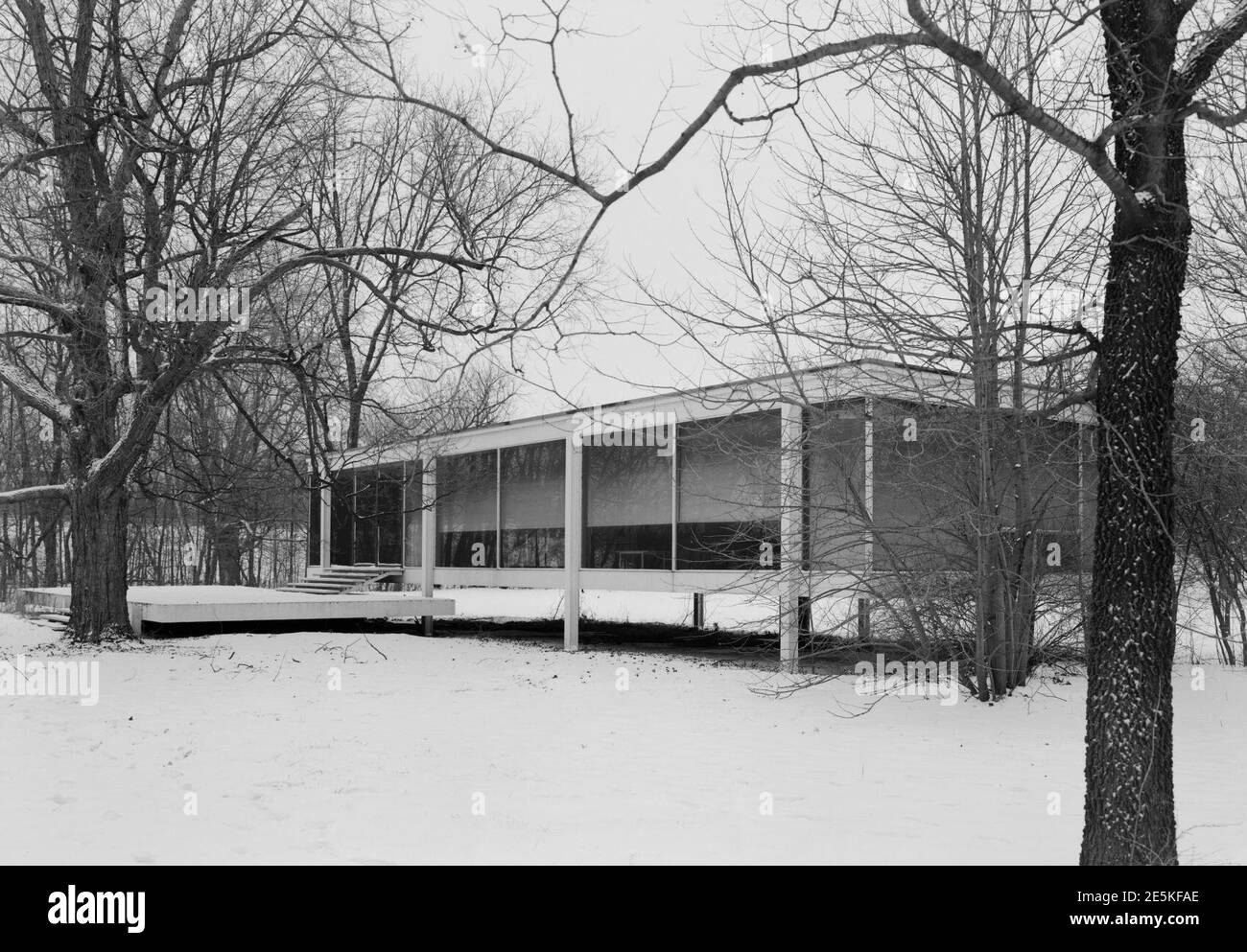 Mies van der Rohe photo Farnsworth House Plano USA 2 Stock Photo - Alamy